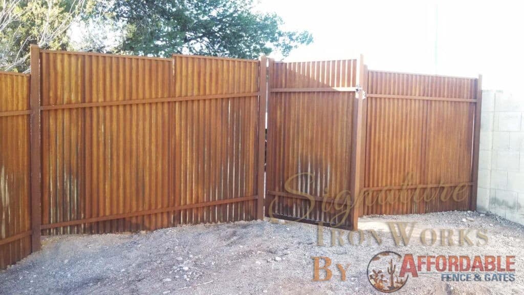 #1 Corrugated Steel Gates Made in Tucson - Affordable Fence and Gates