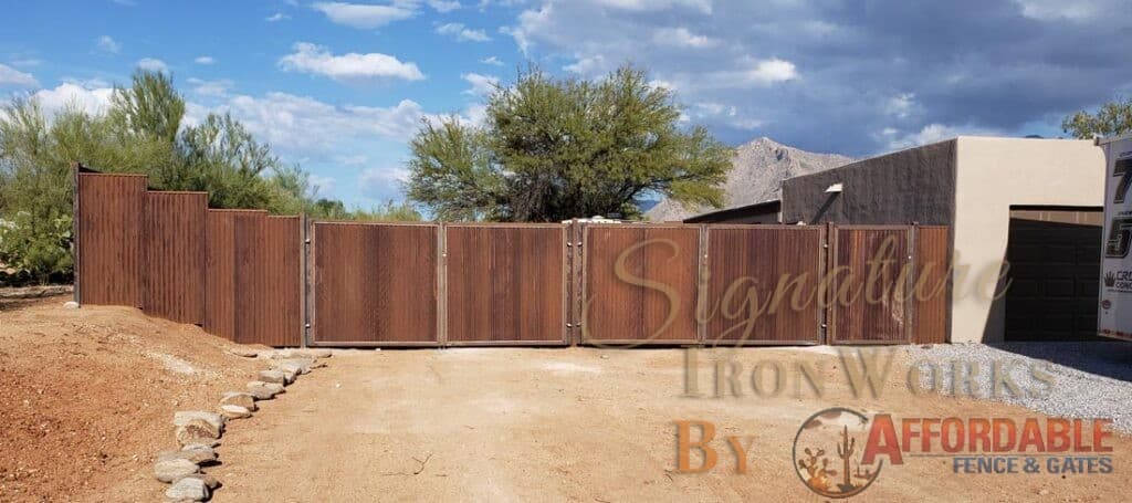 #1 Corrugated Steel Gates Made in Tucson - Affordable Fence and Gates